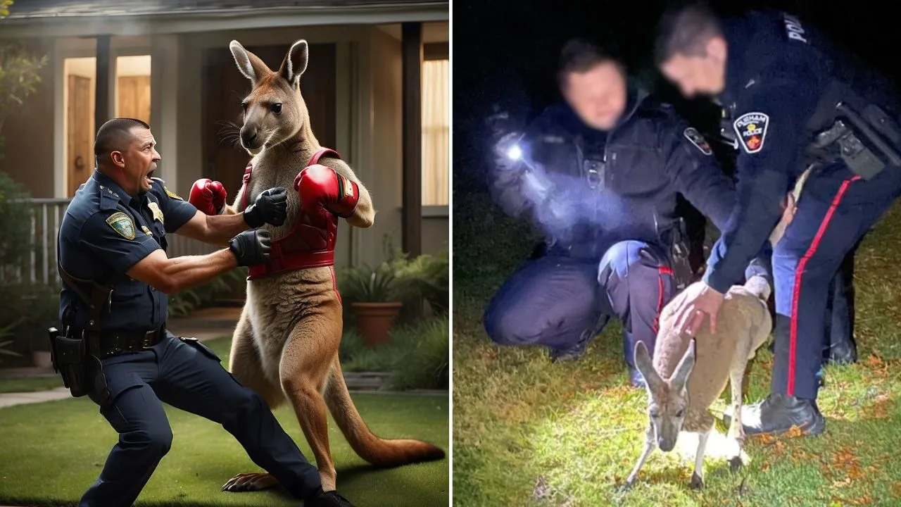 Escaped Kangaroo Resists Arrest, Punches Cop in the Face - Celebrity Pets