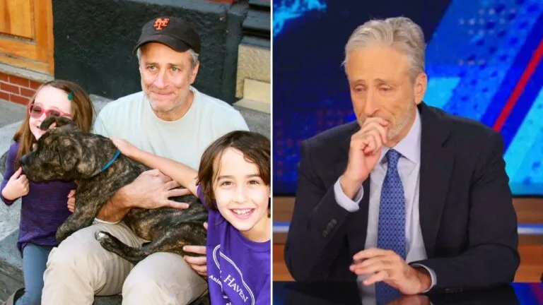 Jon Stewart Shares Tearful Tribute to Dipper, His 3-Legged Rescue ...