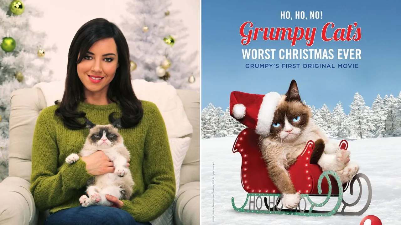 Throwback to Aubrey Plaza and Grumpy Cat’s Forgotten Christmas Movie - Celebrity Pets